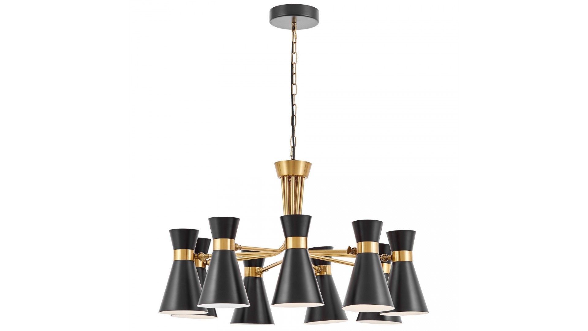 NOWOCZESNA LAMPA WISZĄCA CZARNO-ZŁOTA SENA W9 LUMINA DECO - DAMI DOMO